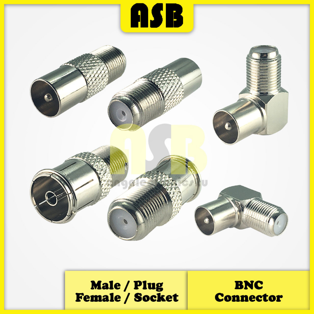 (1pc) CCTV BNC Male / Female Connector ( Plug / Socket / L Shape ...