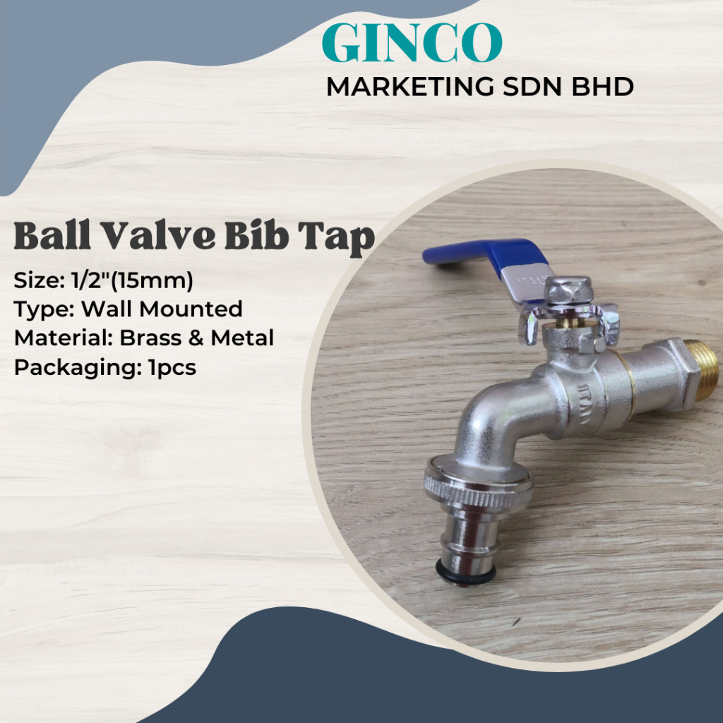 GINCO 1/2" (15mm) Ball Valve Bib Tap Washing Machine Tap | Shopee Malaysia