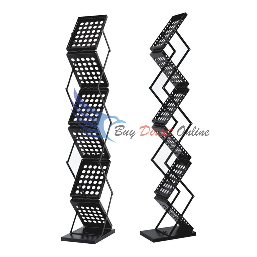 Black Magazine Rack /Rak Majalah /Foldable A4 Size Magazine Newspaper ...