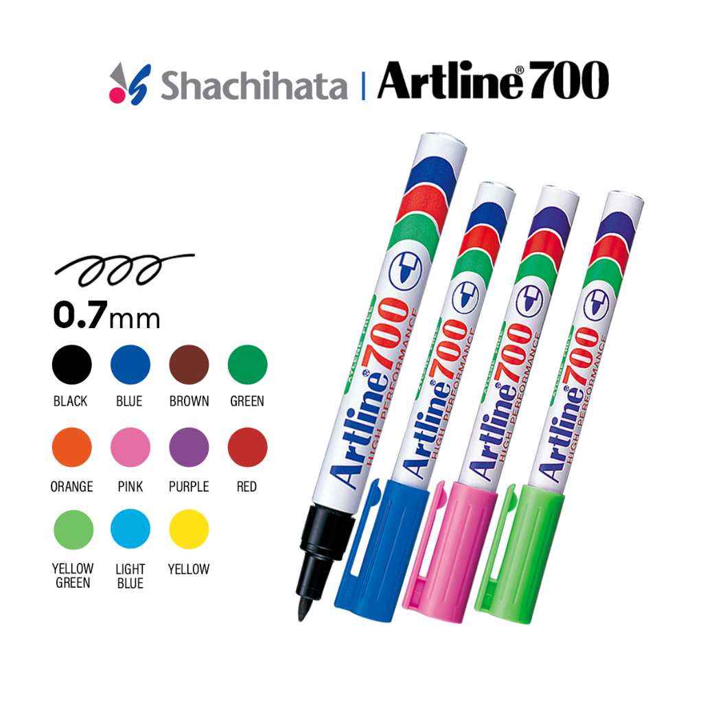 Artline 700 Permanent Marker Fine Point 11 Colours | Shopee Malaysia