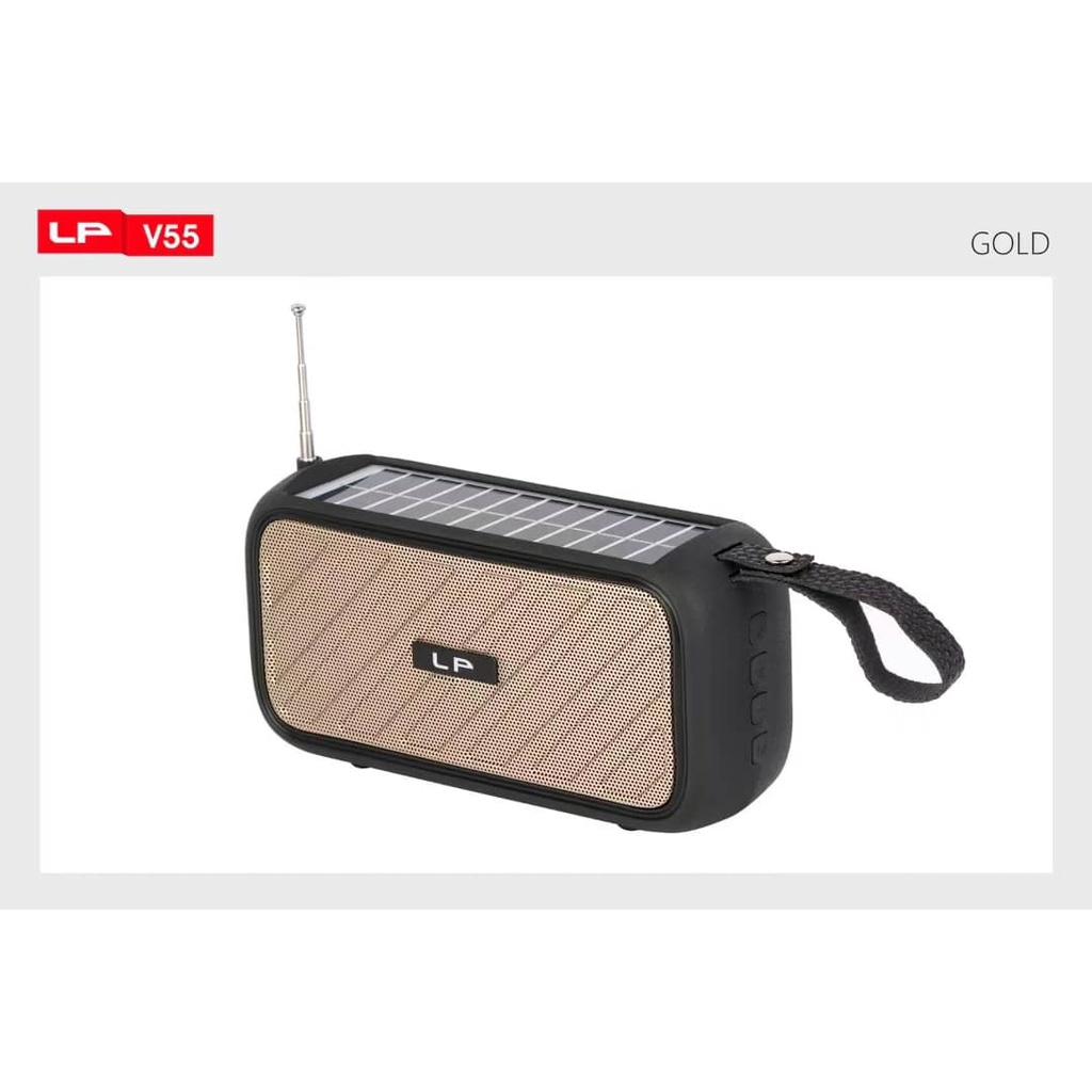 LP-V55 TWS Wireless Bluetooth V5.1 Portable Speaker / Solar Rechargeable / Super Bass / FM Radio ...