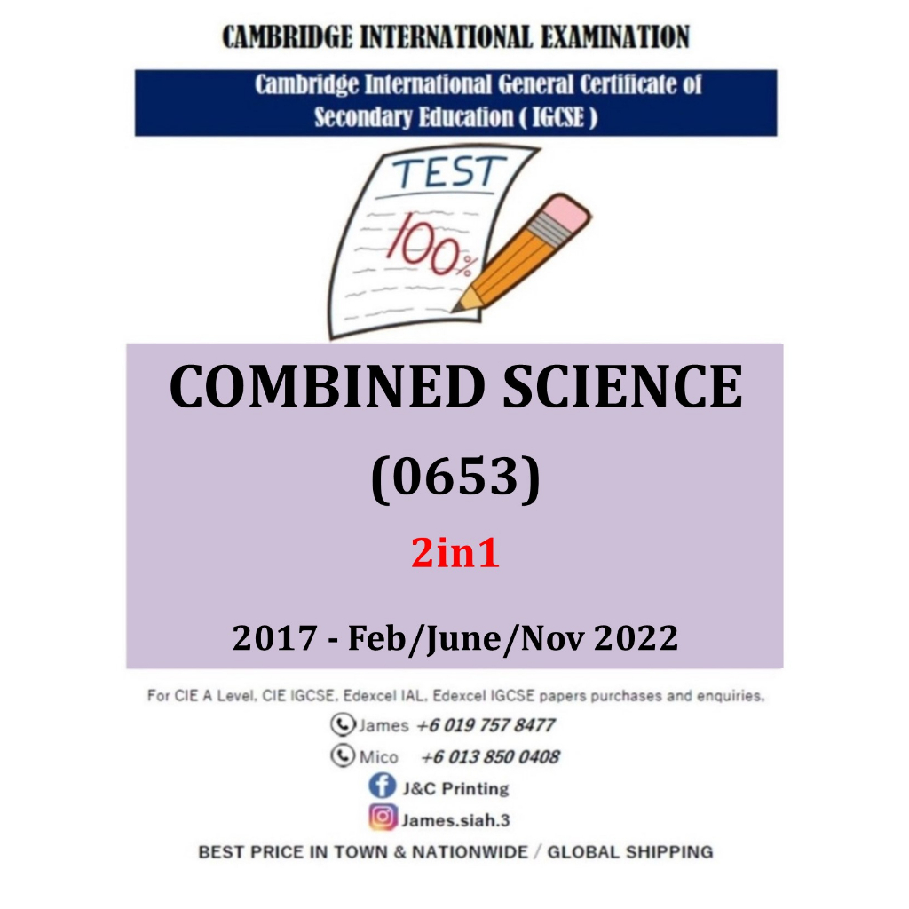 Cambridge Igcse Past Year Papers Combined Science 0653 (2IN1 VERSION ...