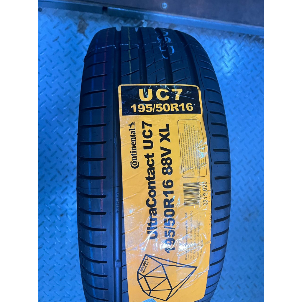 NEW TYRE CONTINENTAL 195 50 16 UC7 ULTRACONTACT 88V TAHUN 2025TAYAR ...