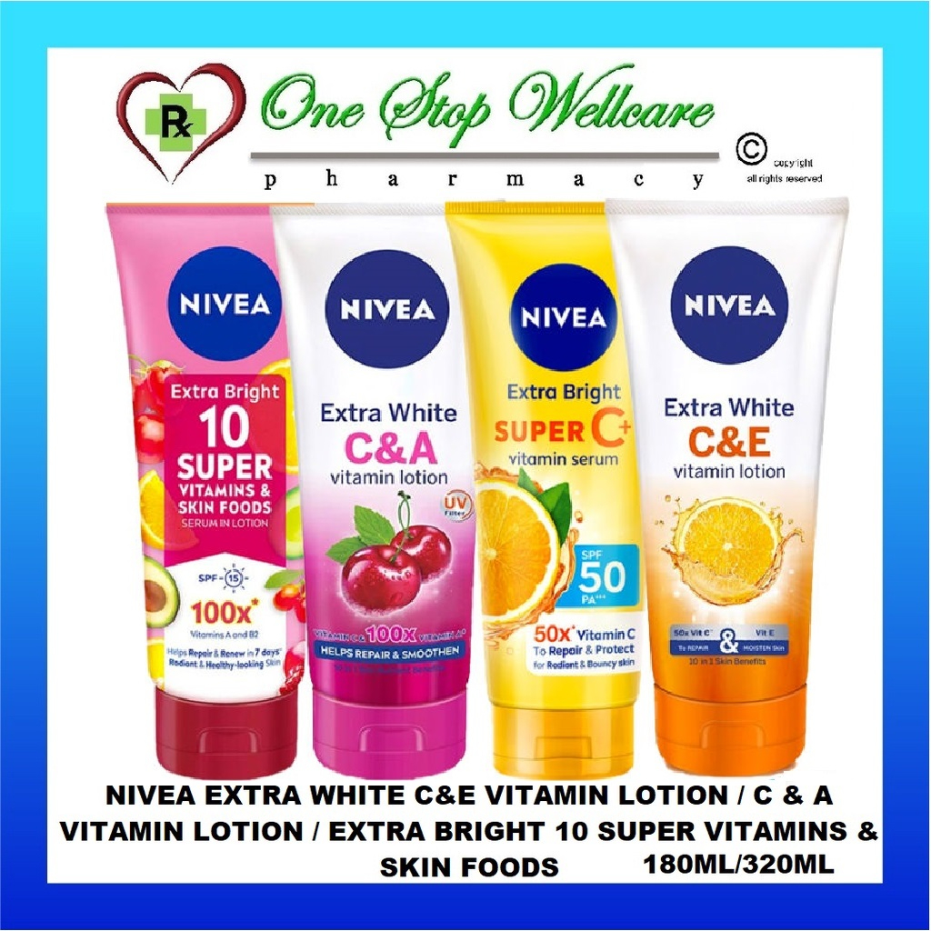 NIVEA EXTRA WHITE C&E VITAMIN LOTION / C & A VITAMIN / EXTRA BRIGHT 10 ...