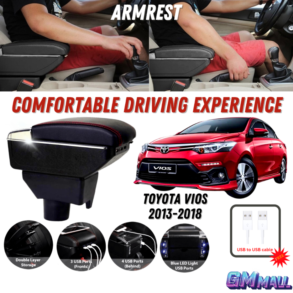 TOYOTA VIOS CAR USB ARMREST Phone Charger Cup Holder Ashtray Asbak ...