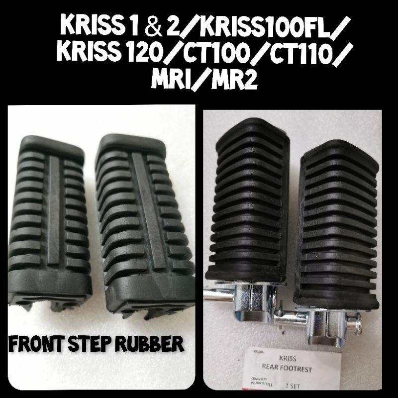 Step bar rubber rear footrest getah pijak kaki KRISS 1/2 KRISS 100FL KRISS 120 CT100 CT110 MRI ...