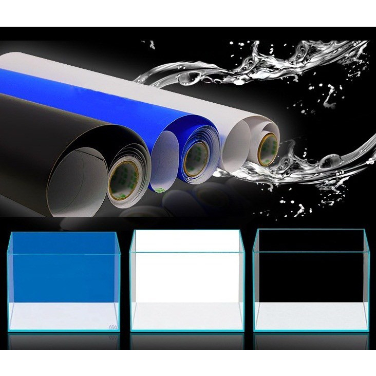 Aquarium Sticker Wallpaper Background Fish Tank ( Black , Blue , White ...