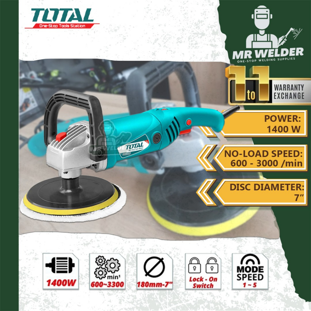 TOTAL 7'' Angle Polisher 1400W 汽车专业抛光打蜡机 - TP1121802 | Car Polisher ...