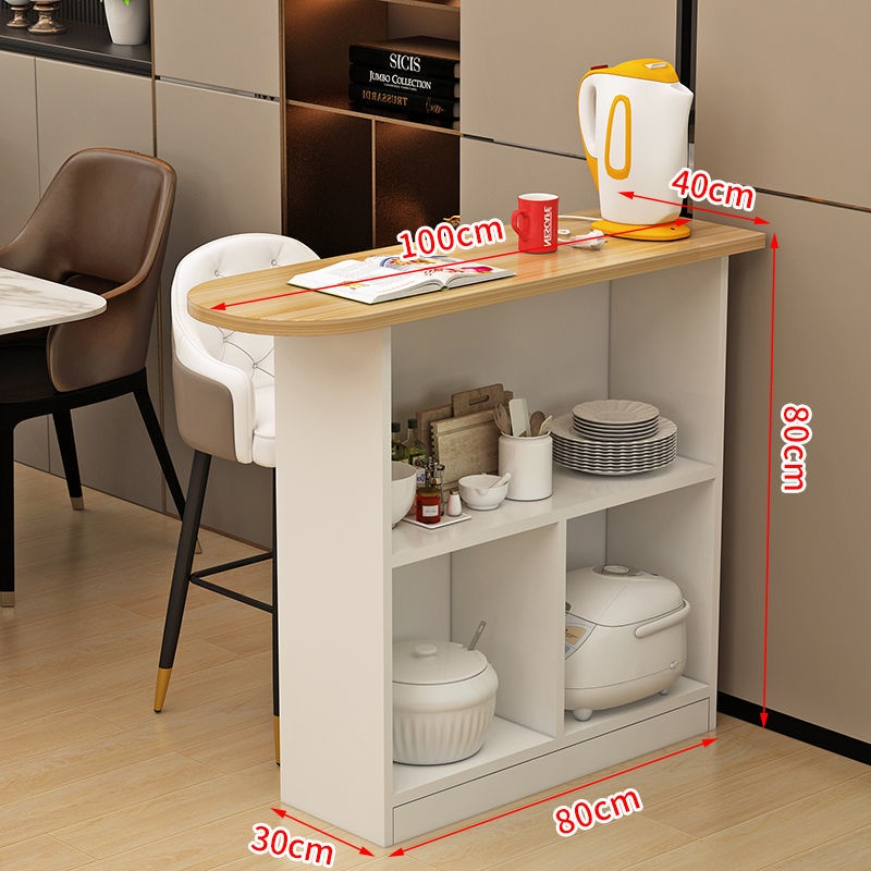 Kitchen Island Dining Table Bar Table Storage Cabinet Multilayer Shelf ...