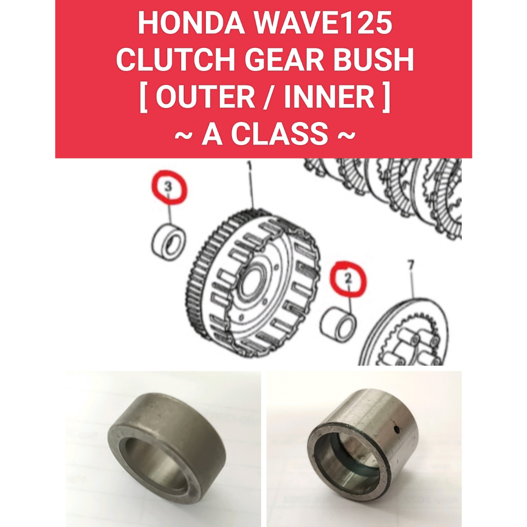 WAVE125 [ OUTER/INNER - A CLASS ] CLUTCH GEAR COLLAR BUSH | Shopee Malaysia