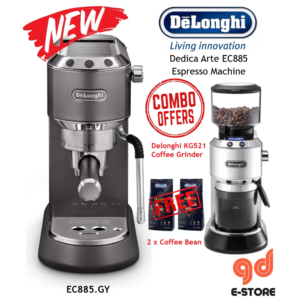 Delonghi EC885 Dedica Arte Espresso Machine EC885.M EC885.BG EC885.GY ...