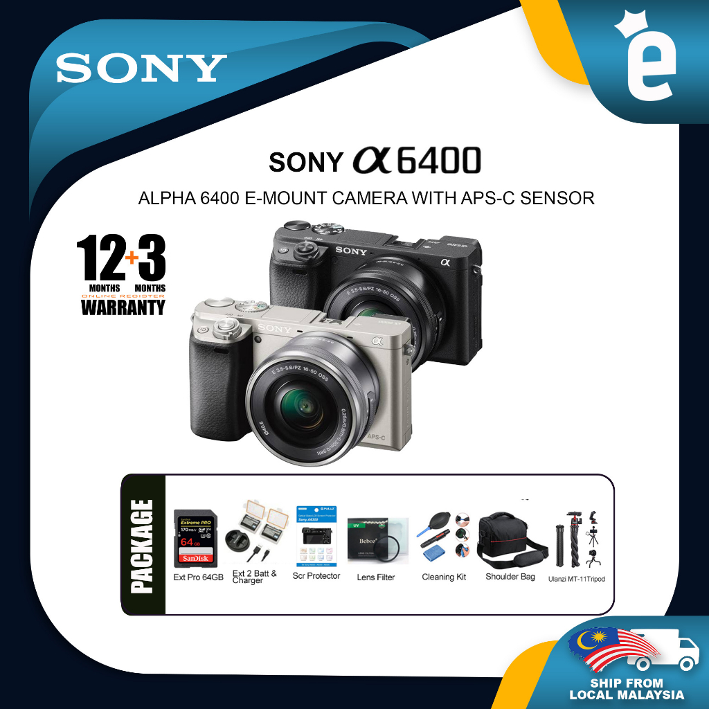 Sony a6400/A6400 Mirrorless Digital Camera With Lens (16-50mm & Body) | Shopee Malaysia
