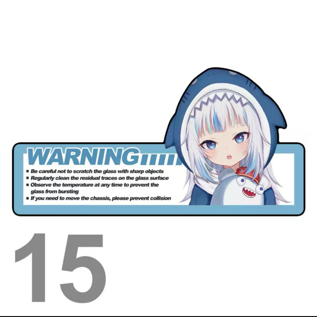 Gawr Gura Hololive Vtuber Computer PC Case Sticker Transparent Glass ...