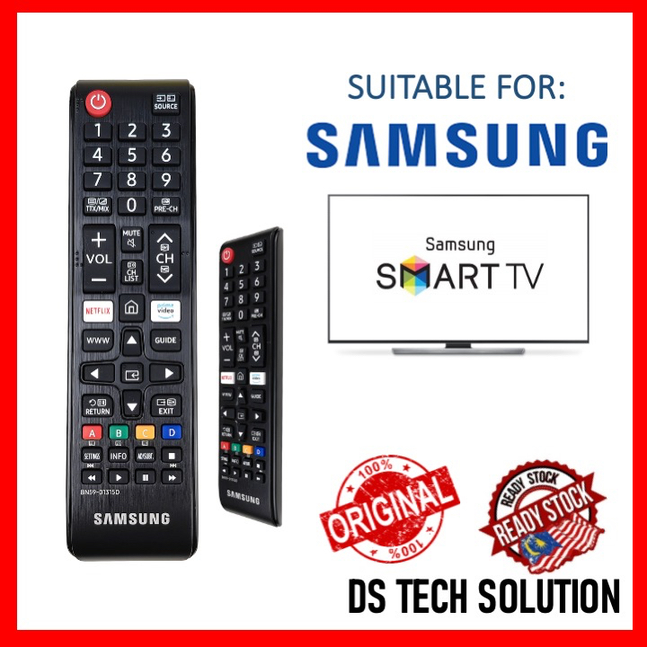 ORIGINAL SAMSUNG SMART TV REMOTE CONTROL [M'SIA STOCK] REPLACEMENT WITH PRIME VIDEO & NETFLIX ...