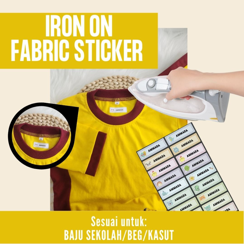 Iron On Label Baju Sticker Fabrik | Shopee Malaysia