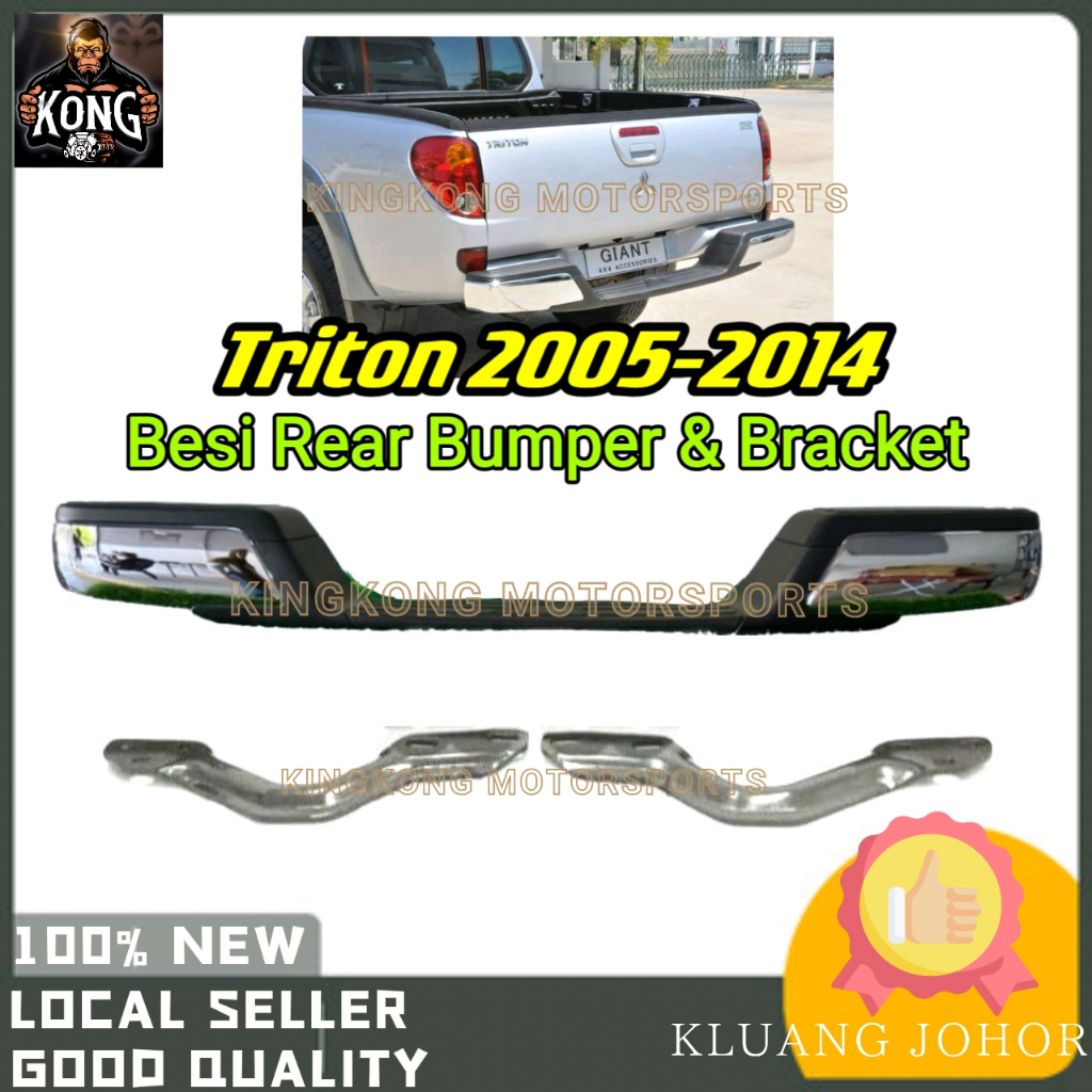 MITSUBISHI TRITON L200 2005-2014 REAR BUMPER WITH BRACKET CHROME BESI ...