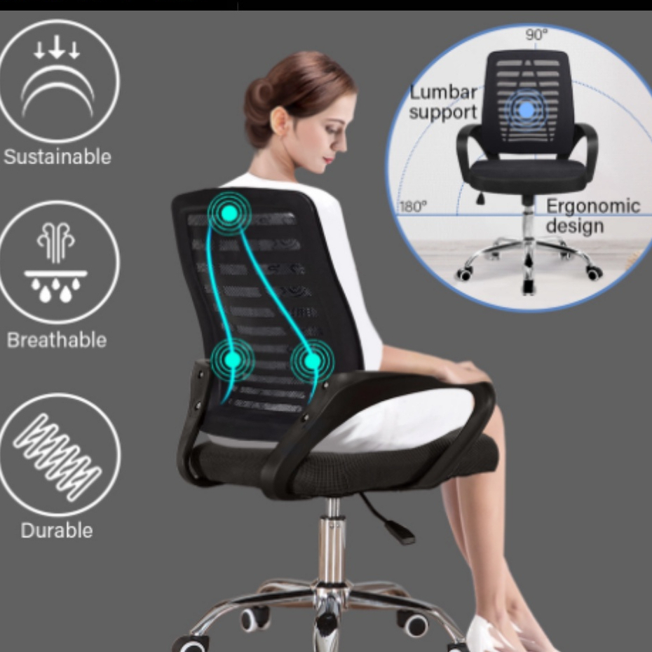 ⚡️LIKE BUG⚡️DELUXE OFFICE CHAIR High adjustable High backrest Swivel ...