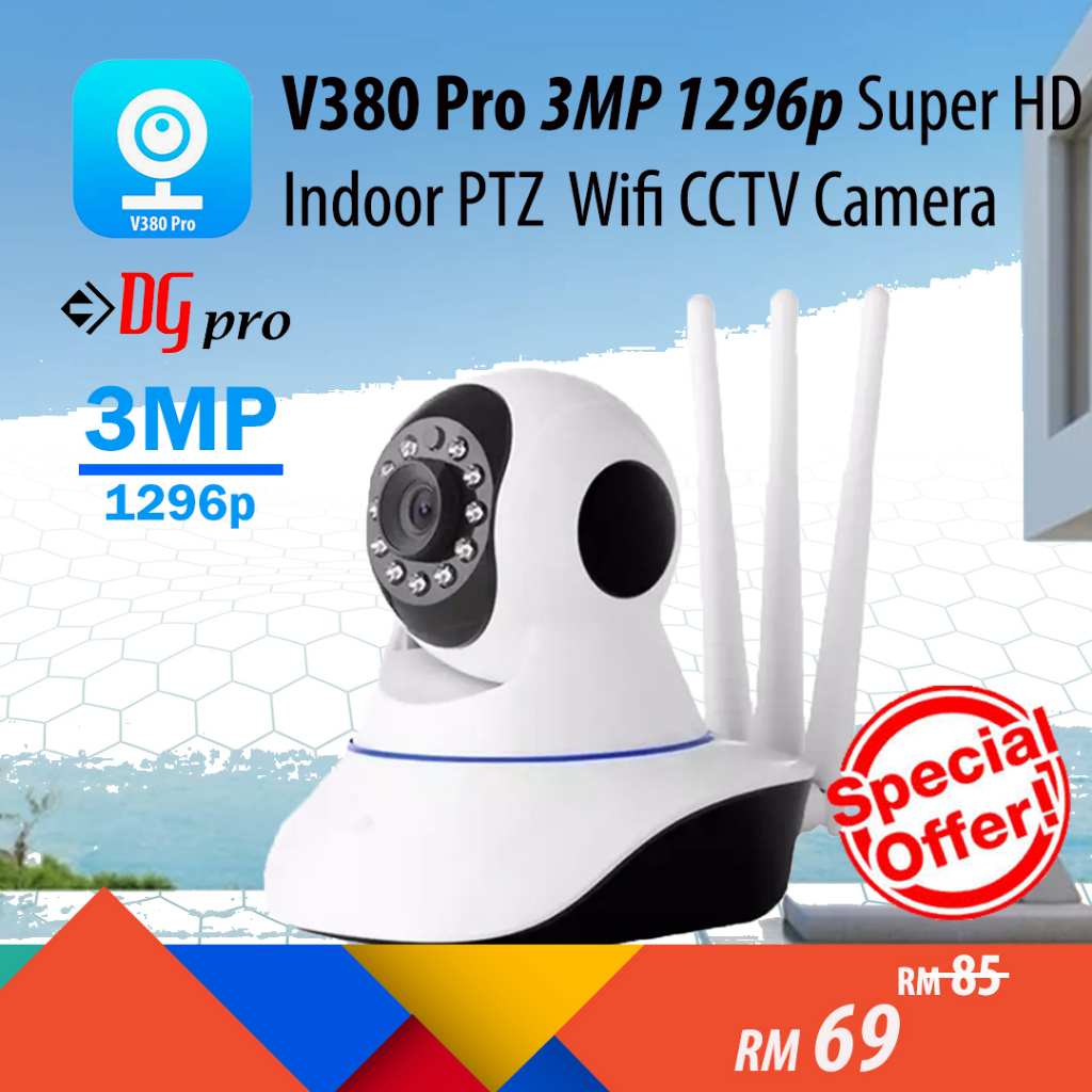 [OFFER] V380 Pro 3MP 1296p /1MP 720p HD Indoor PTZ Wireless Wifi CCTV ...