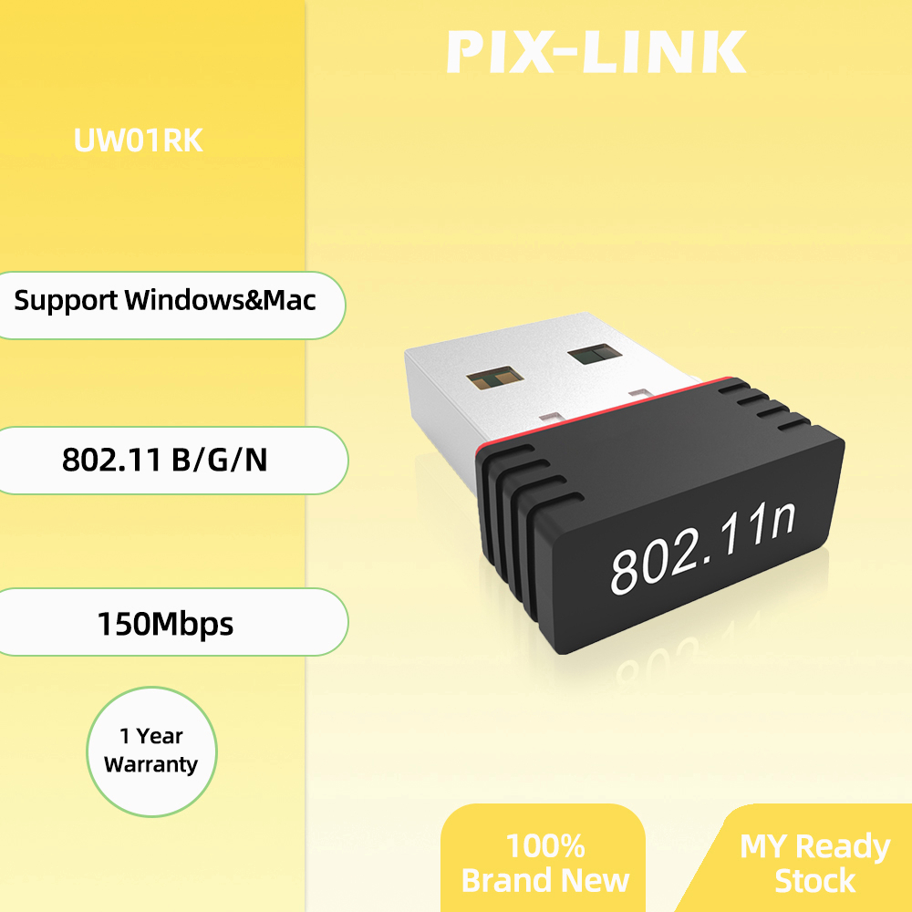 PIX-LINK 150Mbps USB Wifi Adapter Mini Network Dongle Windows MAC Linux ...