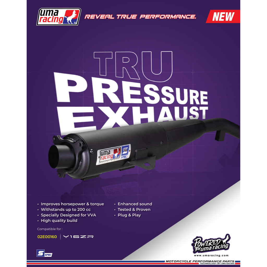 Uma Racing Y16ZR Tru Pressure Exhaust Pipe Ekzos Y16 | Shopee Malaysia