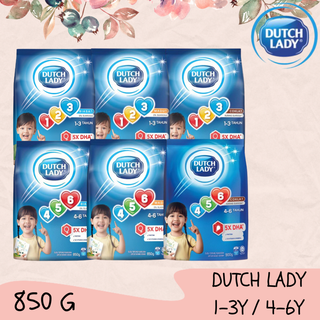 DUTCH LADY Milk Formula | DUCTH LADY 123 / 456 / 6+ (850g) | Shopee ...