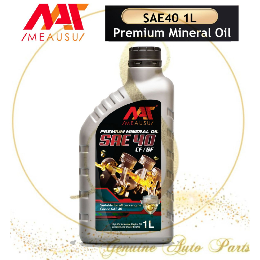 (100% ORIGINAL) MEAUSU ENGINE Oil PREMIUM MINERAL OIL SAE40 1L Minyak ...