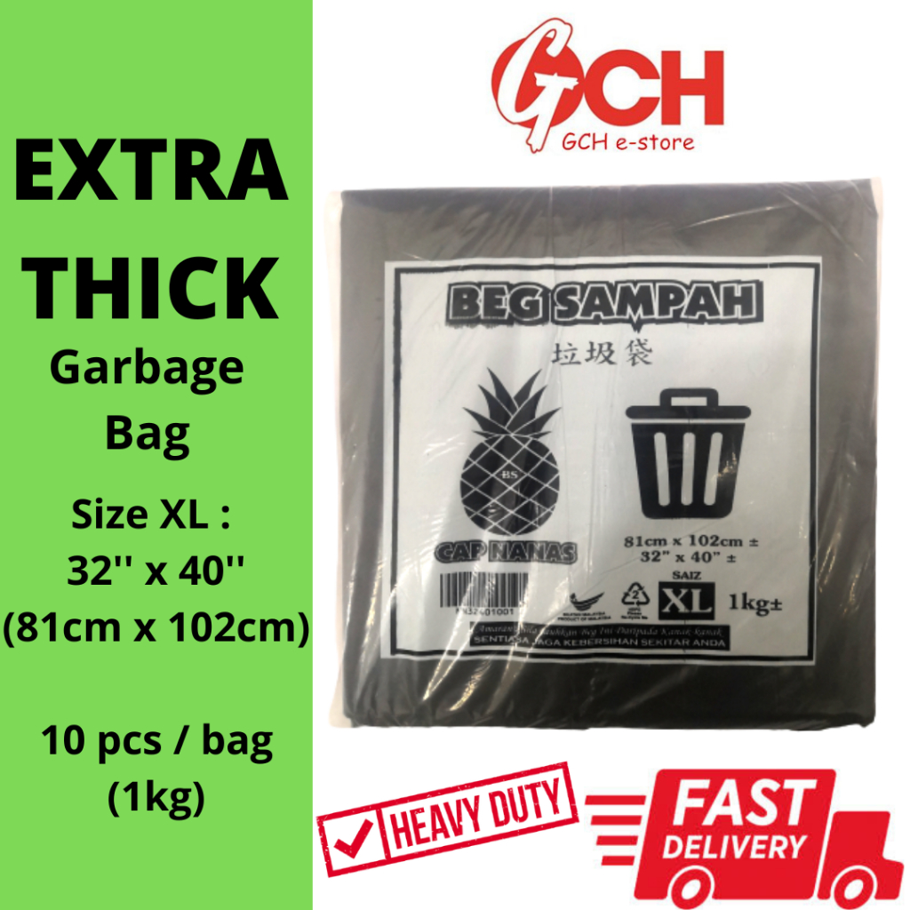 🌟Extra Thick🌟 (Size: XL) Garbage Bag Heavy Duty / Rubbish Bag Trash Bag ...