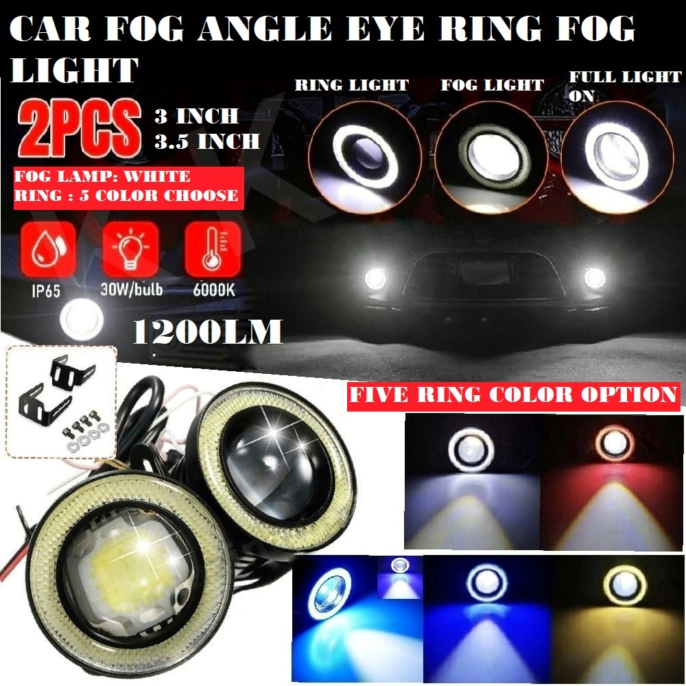 Car Sport Light Led Fog Lamp Eagle Eye Halo Angle Ring Projector Cob ...