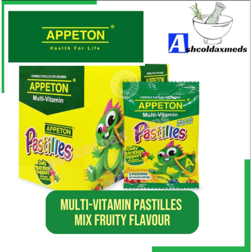 Appeton Multi-Vitamin Pastilles Mix Fruity Flavour 5'SX6 /5'SX20 ...