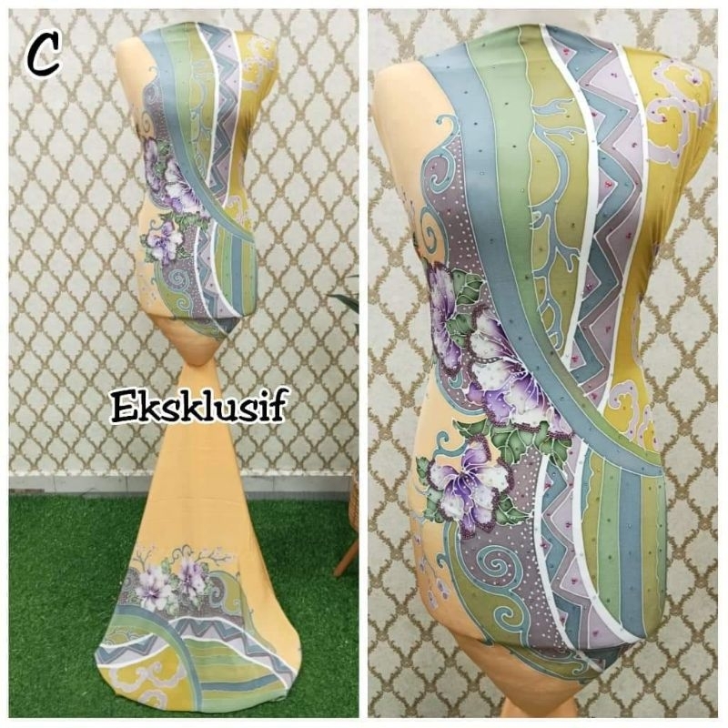 Batik Lukis Sutera Crepe Overlap Eksklusif Daimond Kain Pasang(Ready ...