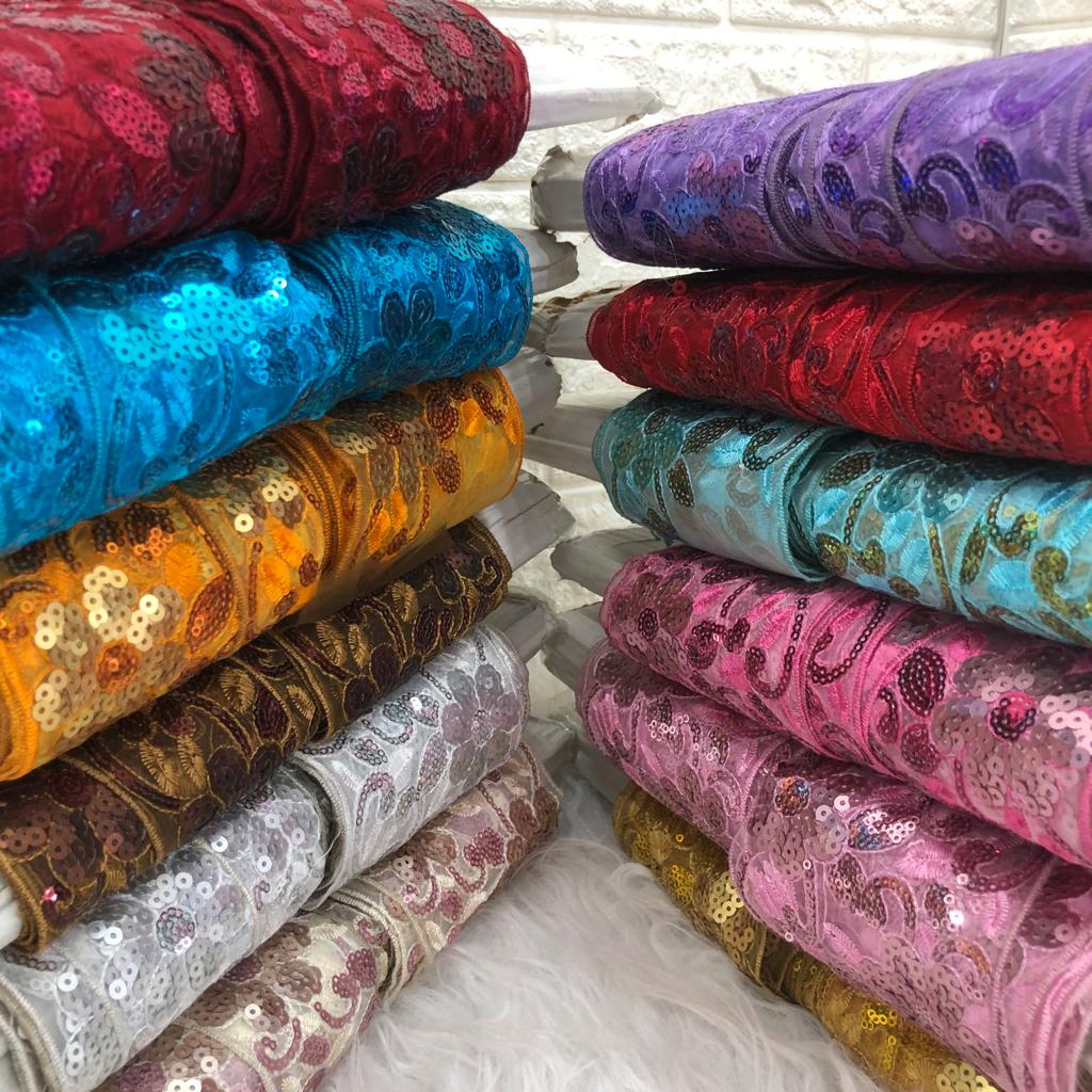 BORDER LACE SEQUIN LABUCI KILAT/ Lace Border Baju Kurung Dress Jubah ...