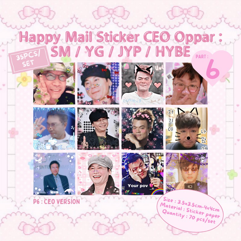 (P6) Happy Mail Sticker CEO SM YG JYP HYBE Aesthetic Cute Memes ...