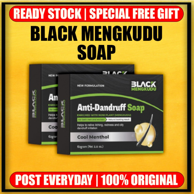 Black Mengkudu Anti Dandruff Sabun Kelemumur Soap Rawat Rambut Black ...
