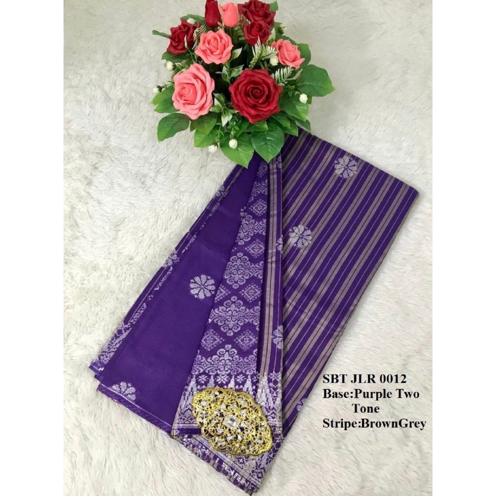 Songket Bunga Tabur Jalur sepasang 4.25 meter (Dark Color) | Shopee ...