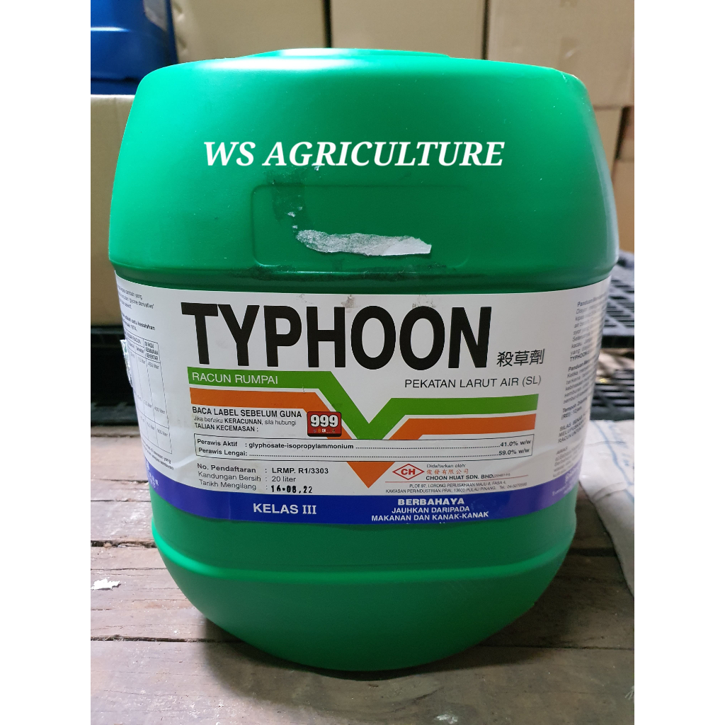 FREE SHIPPING TYPHOON 20L Glyphosate 41% Weed Killer Racun Rumpai sama ...
