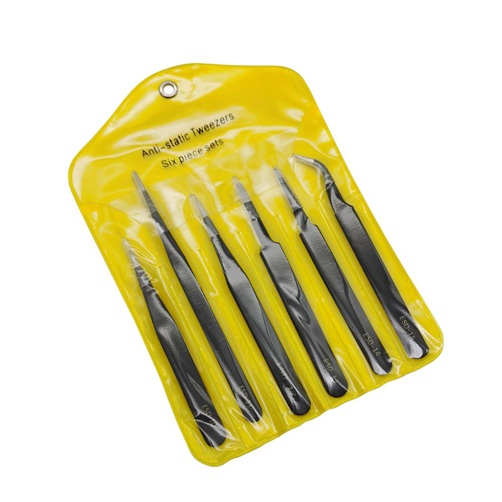 ESD Tweezers 6pcs Tweezer Set Anti-static ESD Tweezer Kit - Maintenance ...