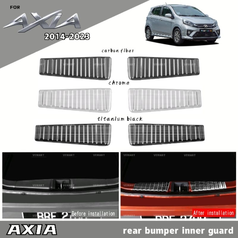 Vemart perodua axia 2014-2022 car rear bumper Inner sill plate ...