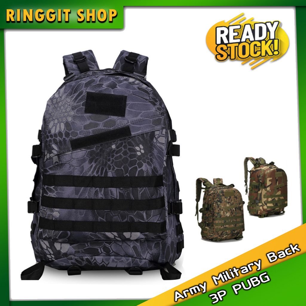 Ringgit Shop Army Military 3P PUBG Attack Tactical Backpack 40L Outdoor ...