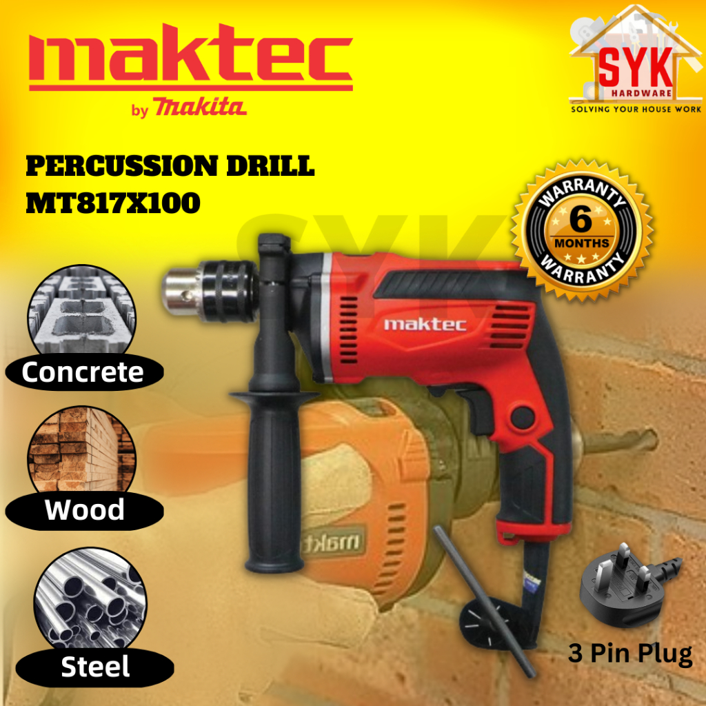 SYK Maktec By Makita MT817X100 Percussion Drill Set Electric Hand Drill ...