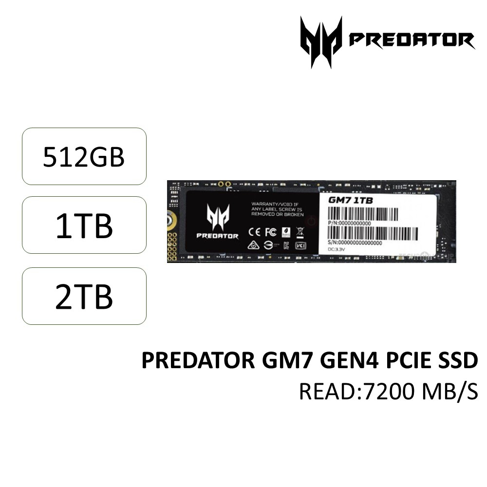 PREDATOR GM7 (512GB/1TB/2TB) NVME PCIe GEN4 SSD M.2 2280 | Shopee Malaysia