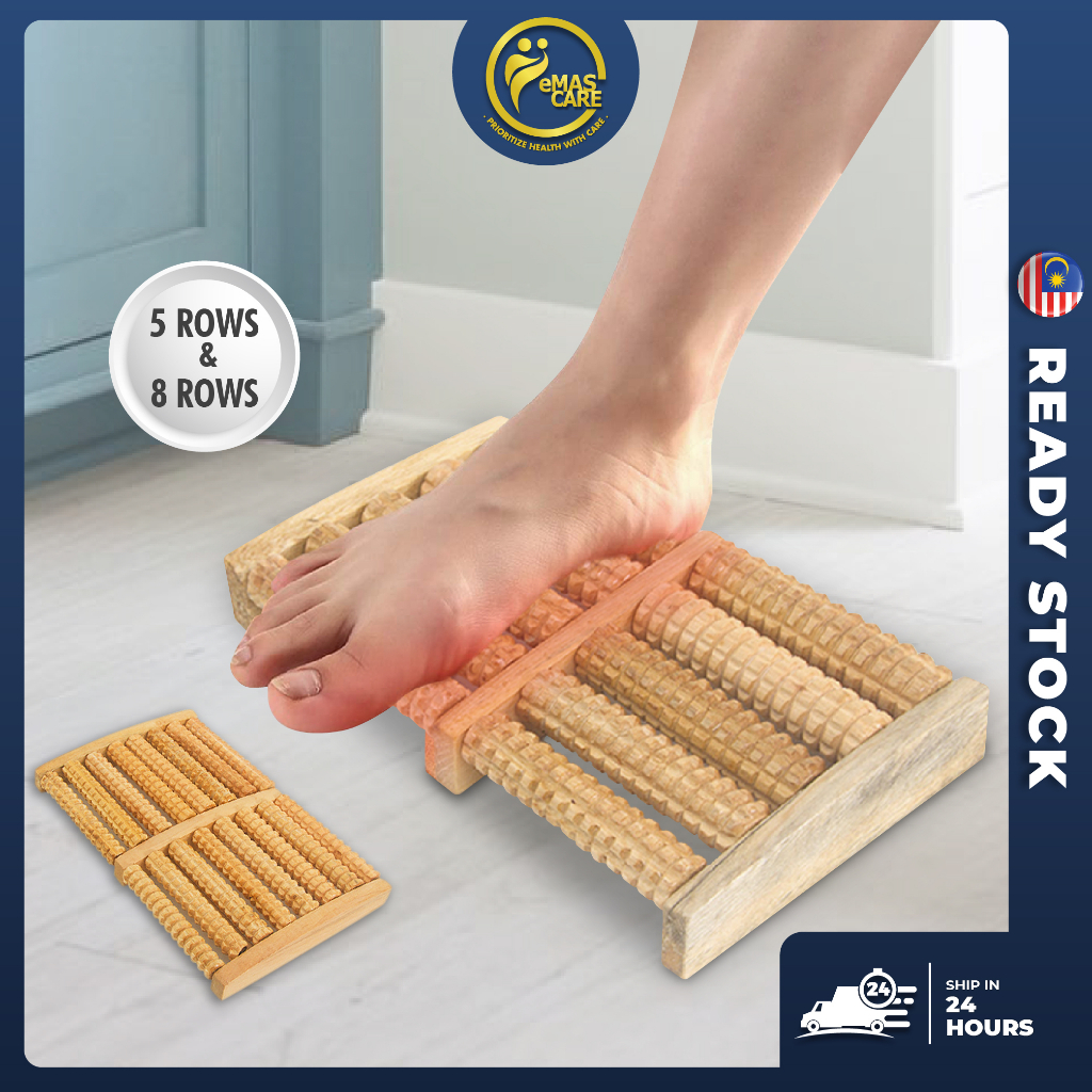 Wooden Foot Roller Massager Feet Massage Leg Body Alat Mesin Urut Kaki ...