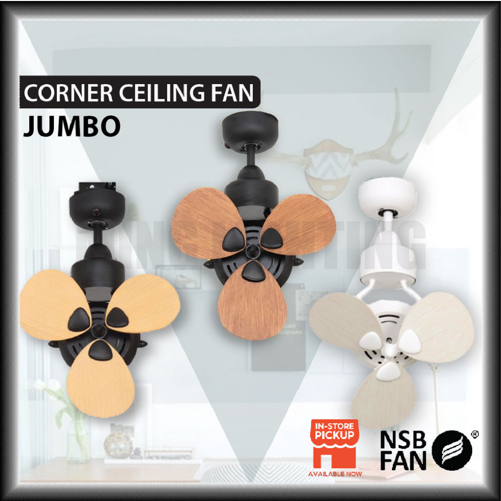 15" NSB Jumbo Fan Ceiling Corner Kipas Siling Mini ABS 3 Blade 4 Speed ...