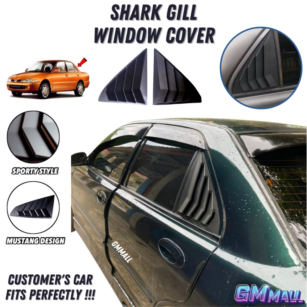 PROTON WIRA TRIANGLE REAR WINDOW COVER Mustang Cermin Tingkap Kereta ...