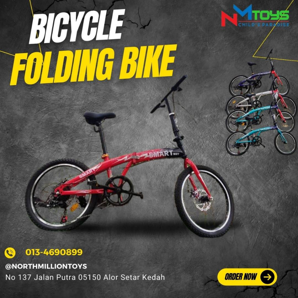 Basikal lipat 20 inci smart M3Y Folding Bike with disc brake 7 speed ...