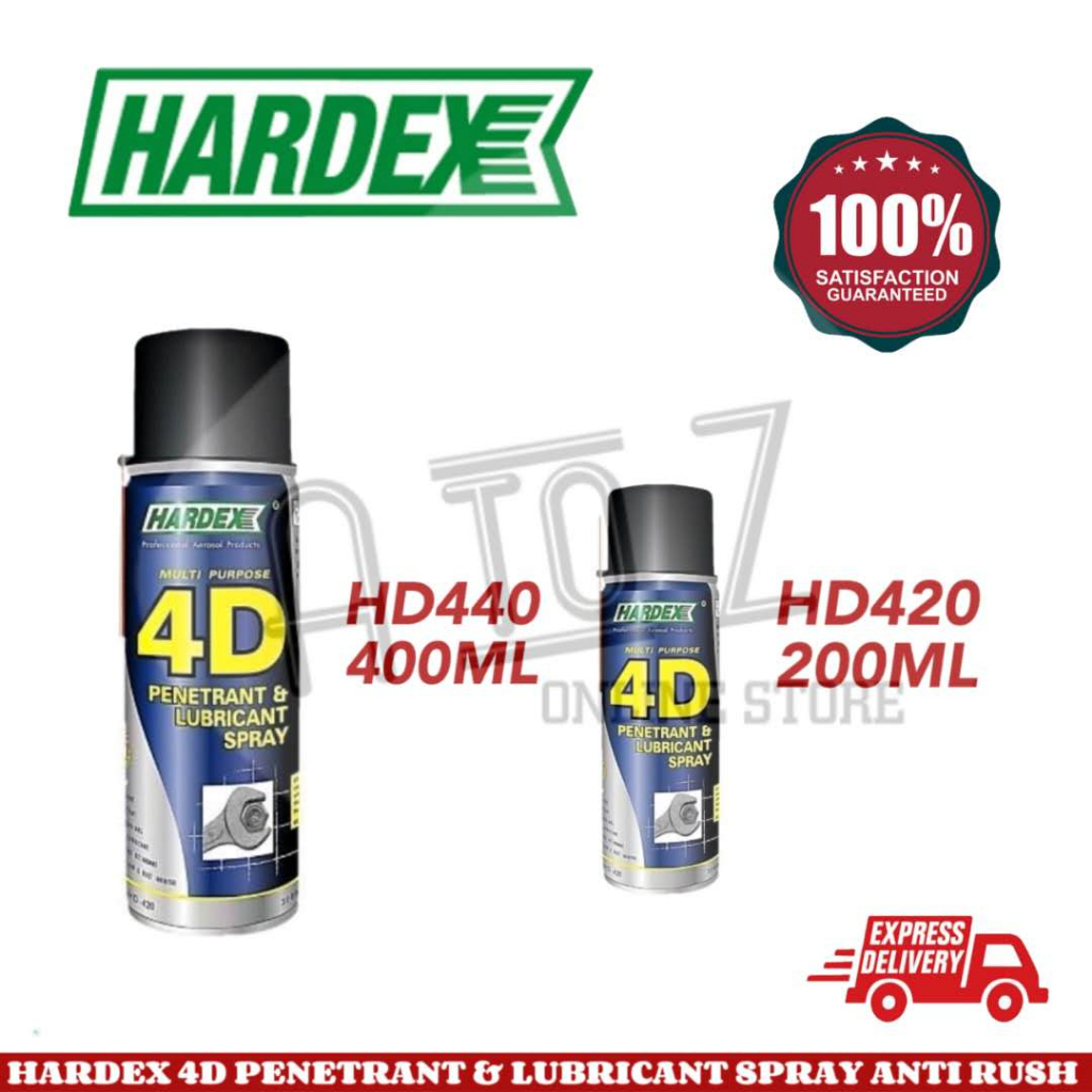 HARDEX 4D PENETRANT & LUBRICANT SPRAY ANTI RUST 200ml/400 | Shopee Malaysia