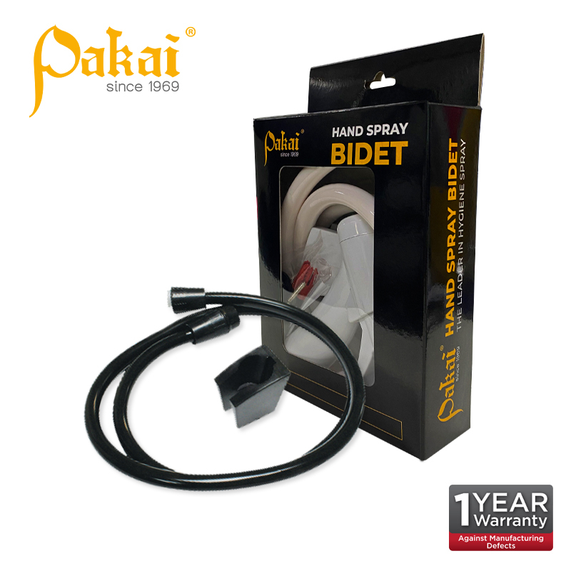 Pakai Black Public Handheld Spray Bidet [BOX] - 1.2m PVC Flexible Hose ...