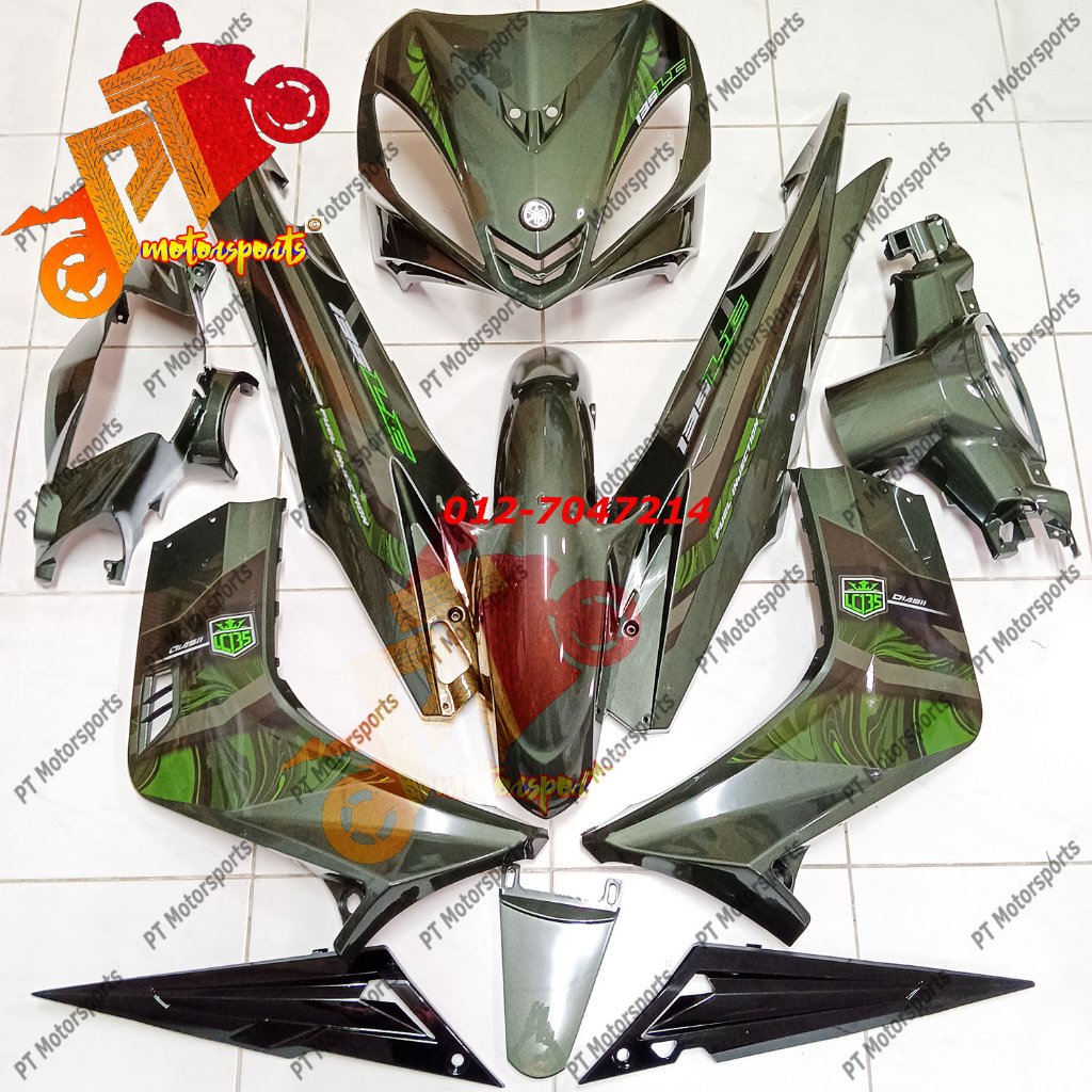 Yamaha Lc 135 Cover Set Hijau Lumut DNL GM1 Sticker Siap Tampal Ysuku ...
