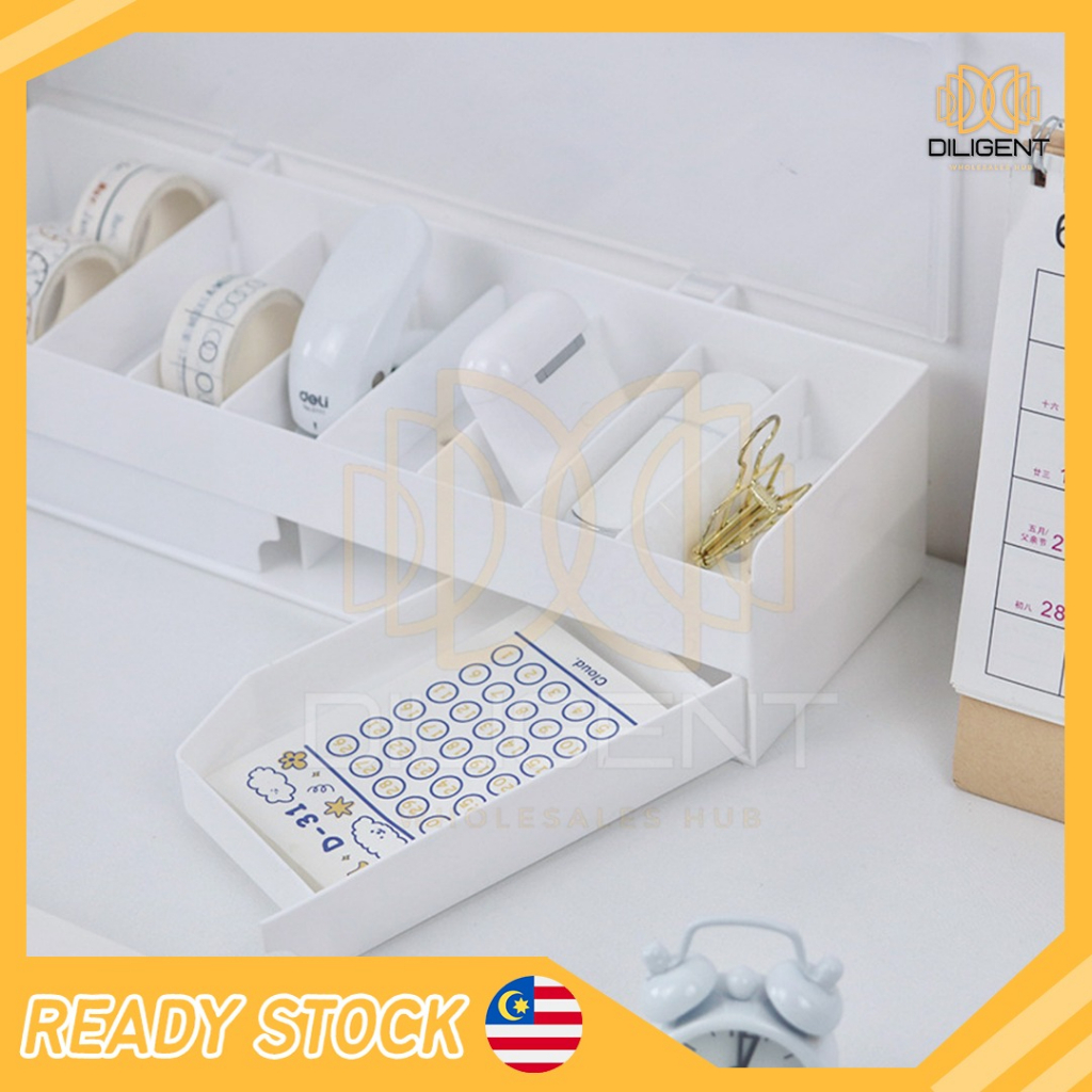 【D201】Kotak Penyimpanan Kabel Data Berbilang Kompartmen Stationery ...