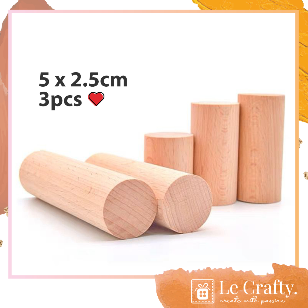 [LECRAFTY] Length Round Cylinder Beech Wood Long Natural Wood Popsicle ...