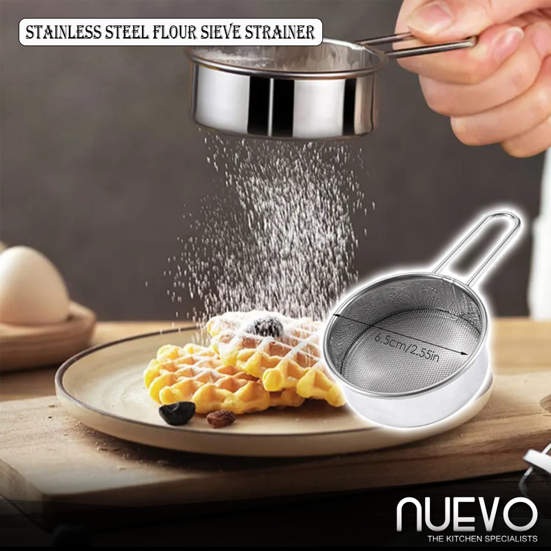 Stainless Steel Flour Sieve Fine Mesh Flour Sifter Shaker Sugar Matcha ...